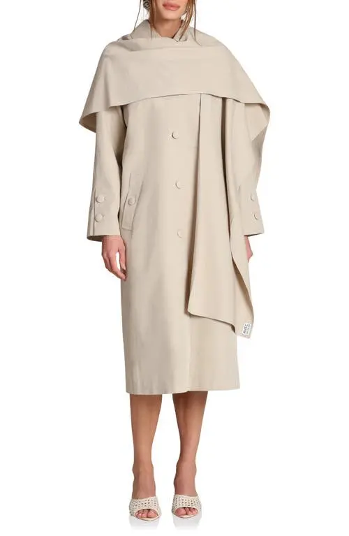Avec Les Filles Trench Coat With Removable Scarf
