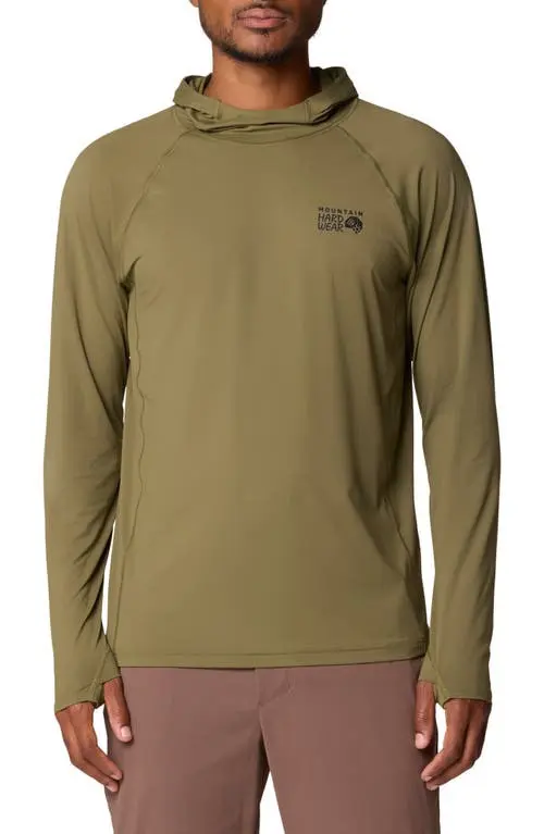 Mountain Hardwear Crater Lake Long Sleeve Hoodie - Combat Green
