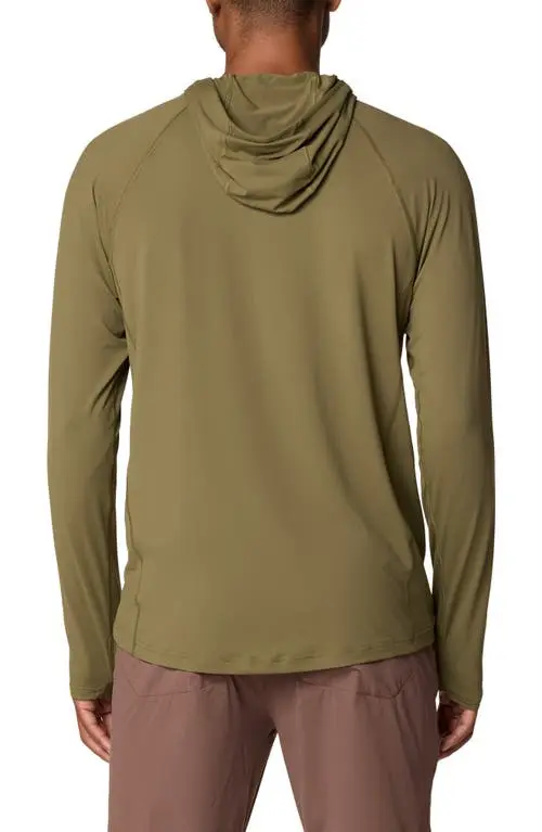 Mountain Hardwear Crater Lake Long Sleeve Hoodie - Combat Green