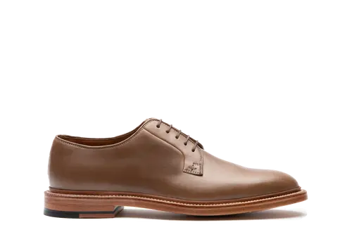 GRANT STONE Plain Toe Blucher Lace Up Shoes - Dune Chromexcel