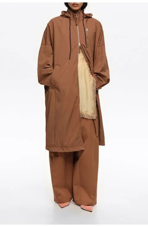 Bimba Y Lola Long Fluid Trench - Light Brown