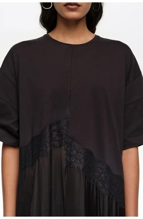 Bimba Y Lola Two-material Asymmetric Midi Dress