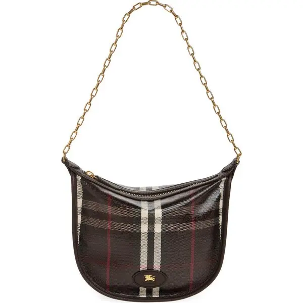 Burberry Mini Highlands Check Coated Canvas Shoulder Bag