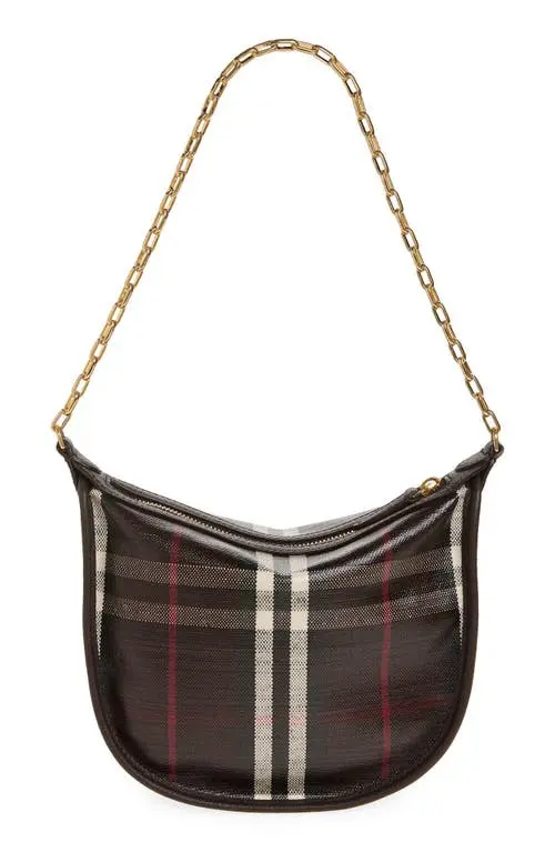 Burberry Mini Highlands Check Coated Canvas Shoulder Bag