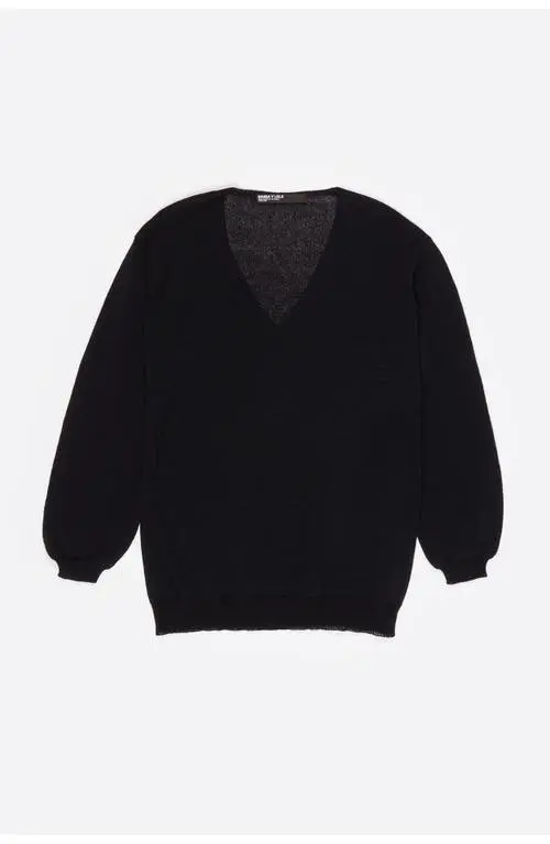 Bimba Y Lola Cotton-blend V-neck Sweater - Black