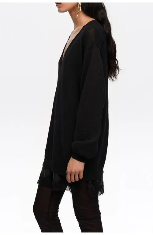 Bimba Y Lola V-neck Cotton Blend Sweater