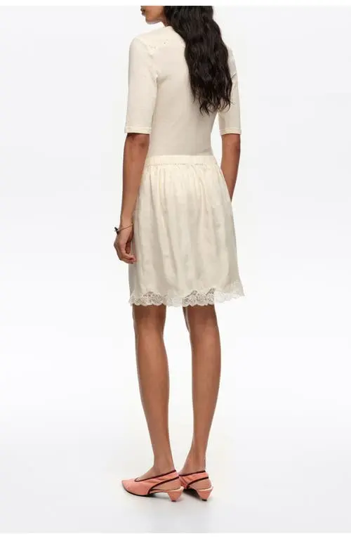 Bimba Y Lola Lace Hem Mini Skirt - Ivory