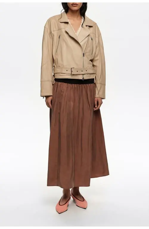 Bimba Y Lola Cupro Flared Midi Skirt