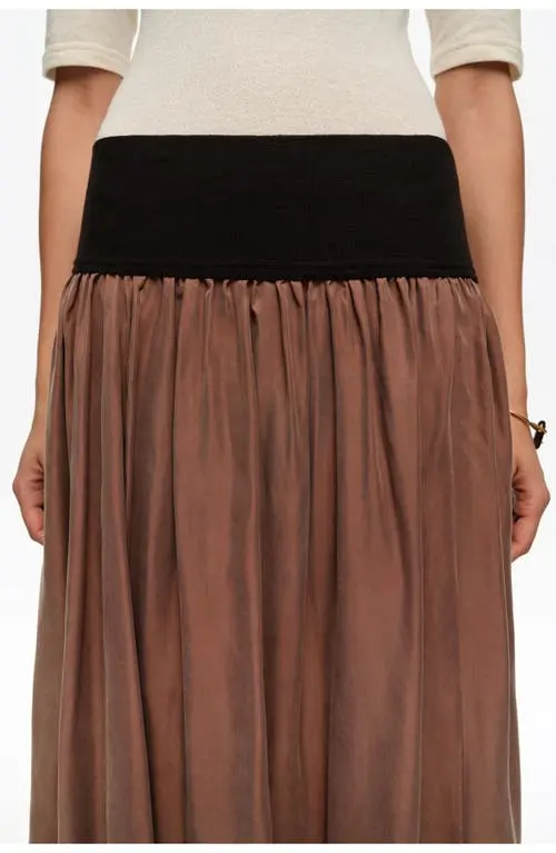 Bimba Y Lola Cupro Flared Midi Skirt