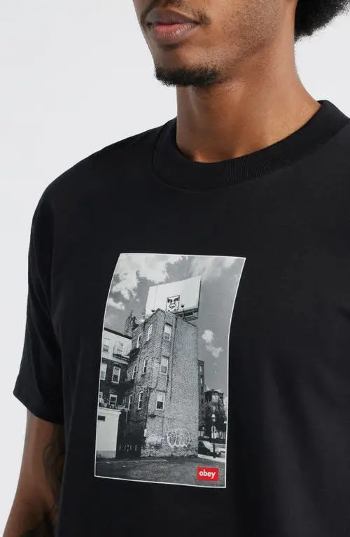 Obey Boston Billboard Cotton Graphic T-shirt