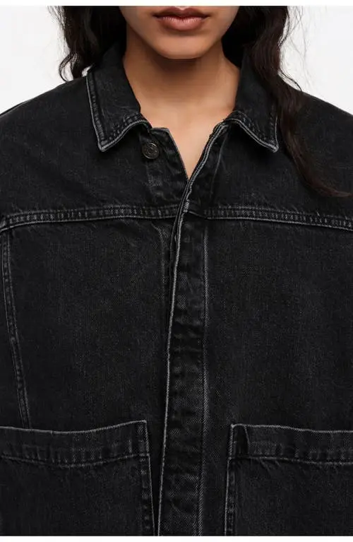 Bimba Y Lola A-line Washed Denim Jacket - Washed Black