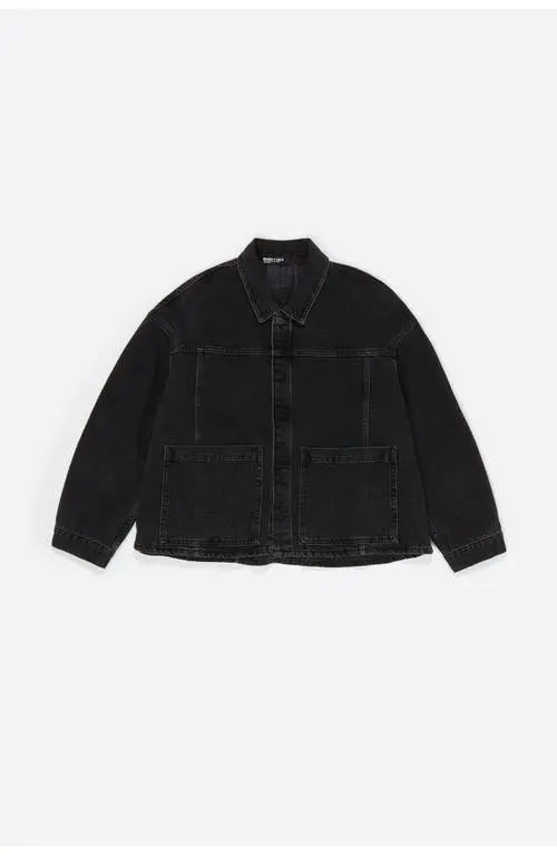 Bimba Y Lola A-line Washed Denim Jacket - Washed Black