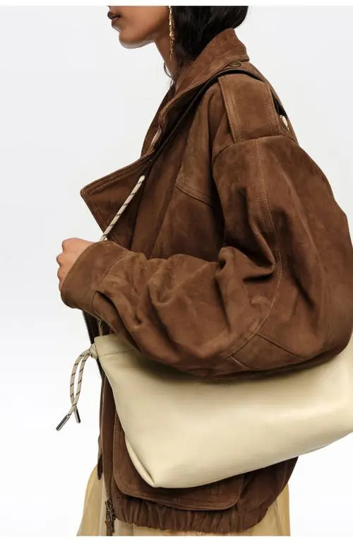 Bimba Y Lola Double-front Suede Jacket - Dark Olive