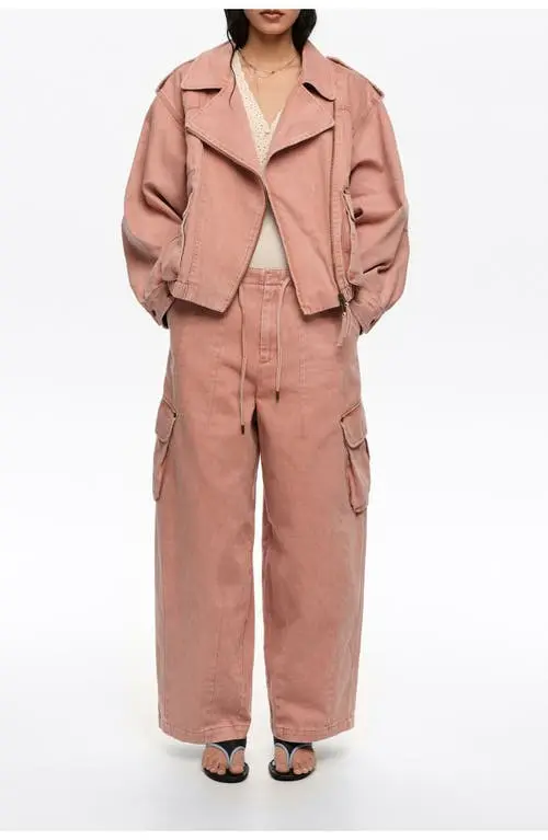 Bimba Y Lola Cropped Denim Jacket With Zip Fastening