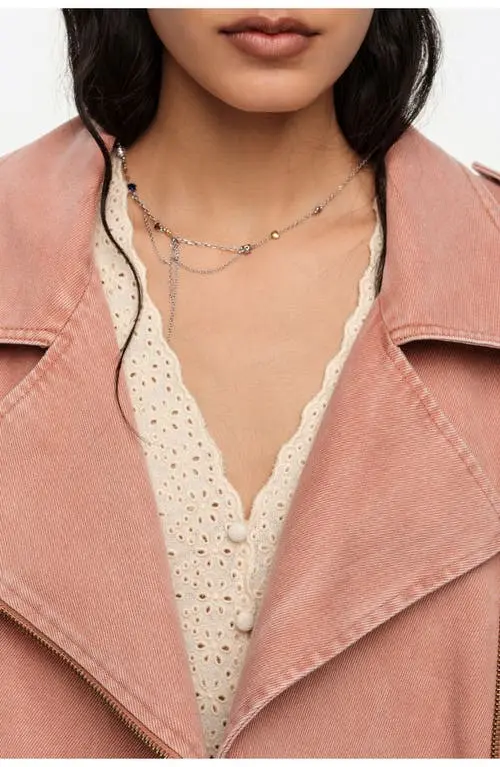 Bimba Y Lola Cropped Denim Jacket With Zip Fastening