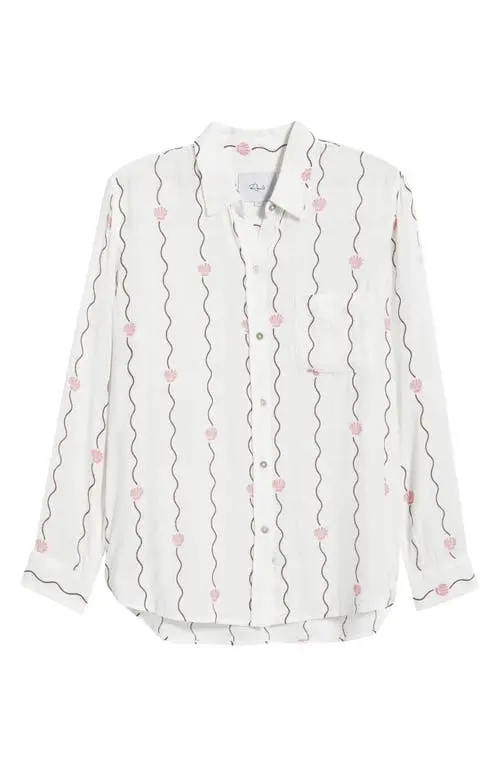 Rails Charli Seashell Stripe Linen Blend Shirt