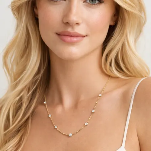 DLORIA Seraphina Bezel Link Necklace