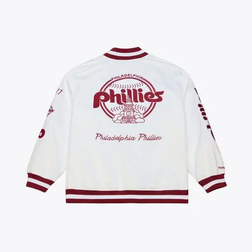 Mitchell & Ness Philadelphia Phillies Cooperstown Collection Arctic Lightweight Satin Full-snap Jacket By