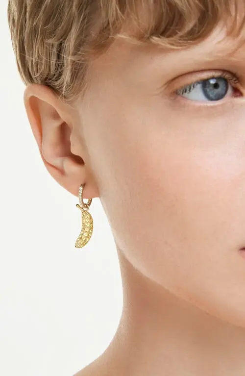 SWAROVSKI Minions® Stuart Banana Mismatched Crystal Hoop Earrings - Gold/multi