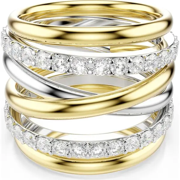 SWAROVSKI Hyperbola Stackable Rings Set Of 3 - Gold/silver
