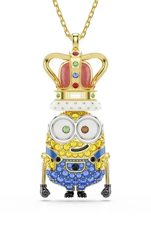 SWAROVSKI Minions® King Bob Crystal Pendant Necklace - Gold/multi