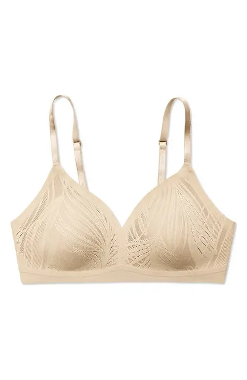 TRUE & CO Lace Triangle Bralette - Desert