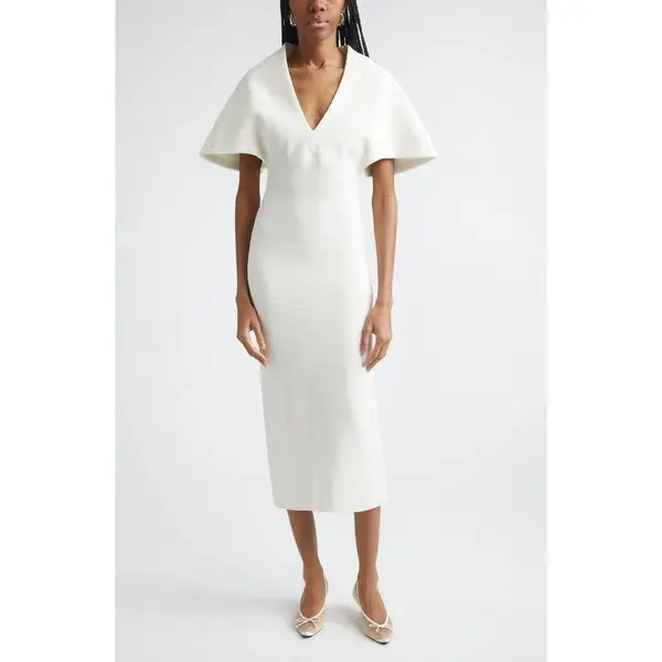 Jacquemus La Robe Maille Stanton Midi Dress - White