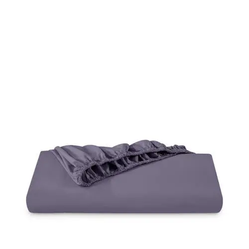 BARE HOME 100% Organic Cotton Percale Cooling Fitted Sheet - Dusty Purple
