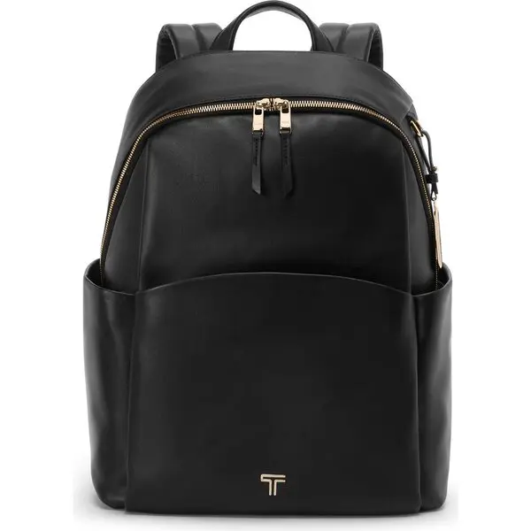 Tumi Large Leather Backpack - Black/light Gold