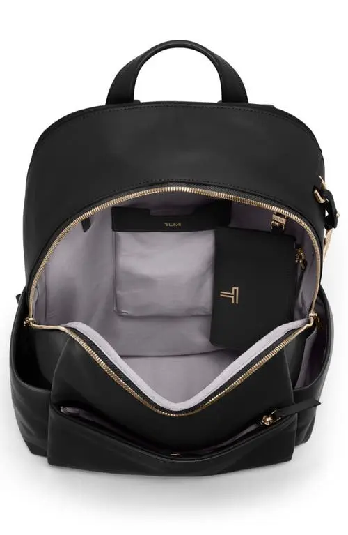 Tumi Large Leather Backpack - Black/light Gold