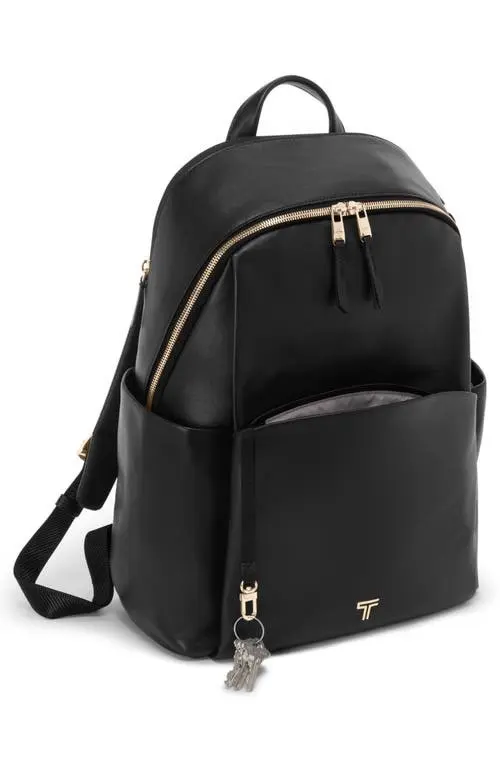 Tumi Large Leather Backpack - Black/light Gold