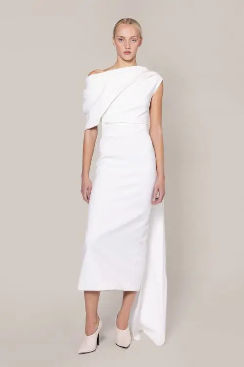 ROKSANDA Maite Crepe Bridal Dress - Ivory