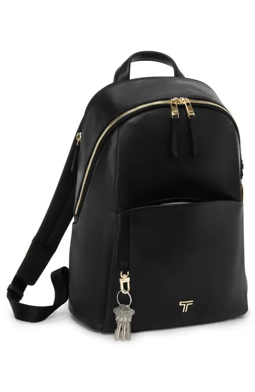 Tumi Raina Medium Leather Backpack - Black/light Gold