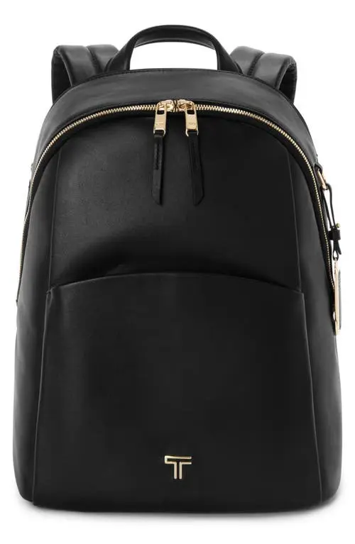Tumi Raina Medium Leather Backpack - Black/light Gold