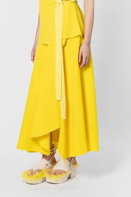 ROKSANDA Asha Crepe Midi Skirt - Jaune