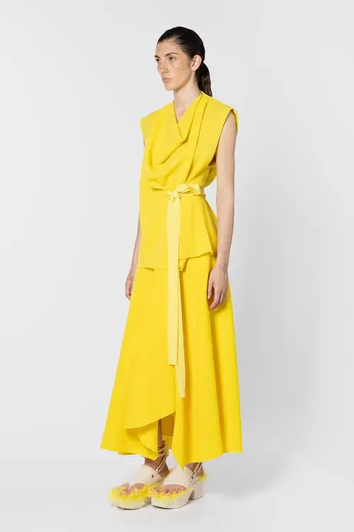 ROKSANDA Hica Crepe Draped Top - Jaune