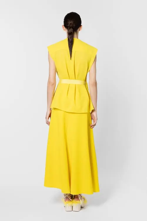 ROKSANDA Hica Crepe Draped Top - Jaune