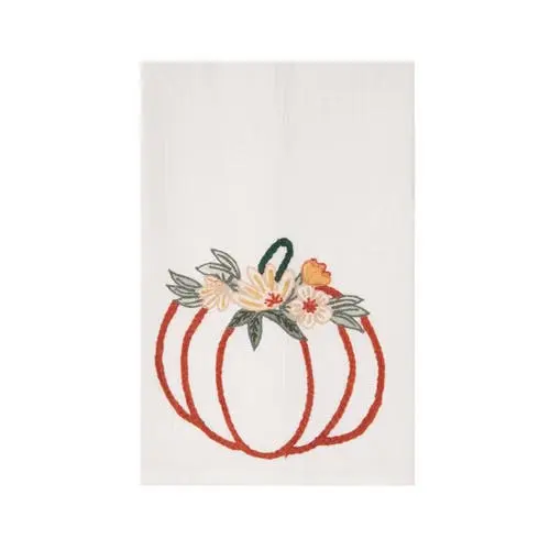 C&F HOME Autumn Botanical Pumpkin Floral 100% Cotton Handtowel - Beige