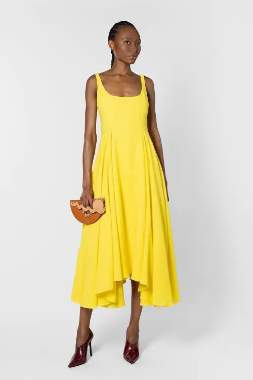 ROKSANDA Awn Crepe Midi Dress - Jaune