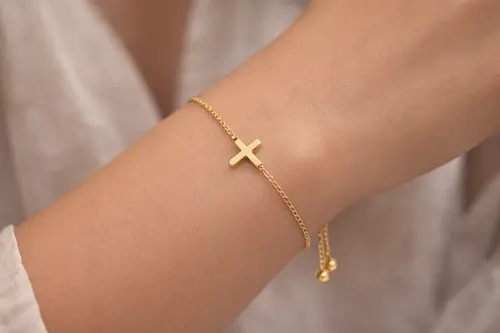 DONATELLO GIAN Adjustable Cross Bracelet