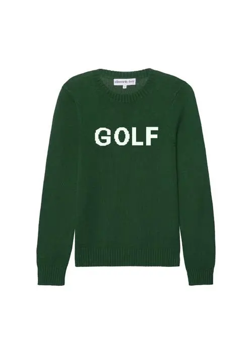 ELLSWORTH + IVEY Classic Golf Crewneck - Green/ivory