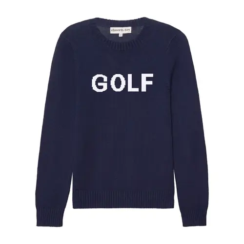 ELLSWORTH + IVEY Golf Crewneck Sweater - Navy/ivory