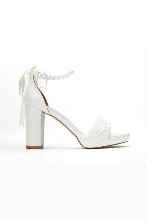 FOREVER & ALWAYS SHOES Delphina Pearl Bridal Heel