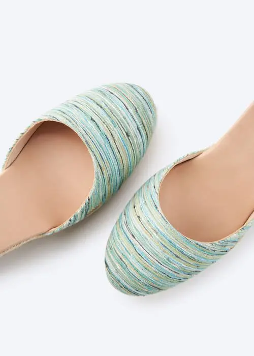 VISCATA Estartit Canvas Espadrille Wedges - Multicolor Blue