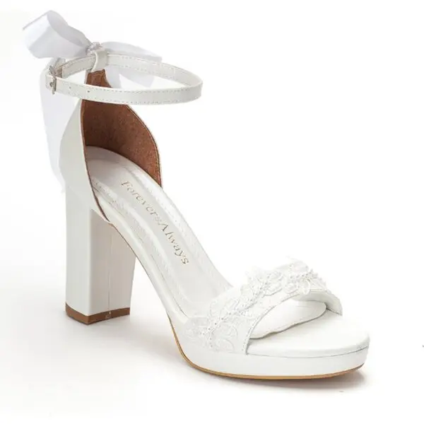 FOREVER & ALWAYS SHOES Vivienne Back Bow Wedding Heel