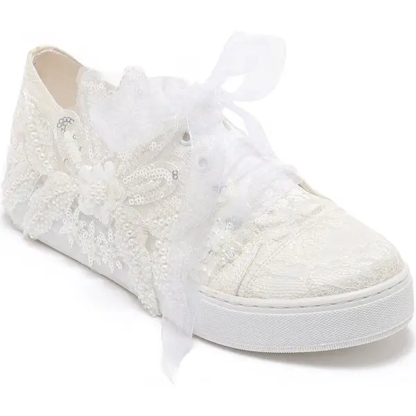FOREVER & ALWAYS SHOES Lora Bridal Lace Up Sneakers