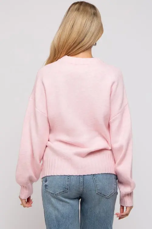 PINKBLUSH Ribbed Cuff Maternity Sweater