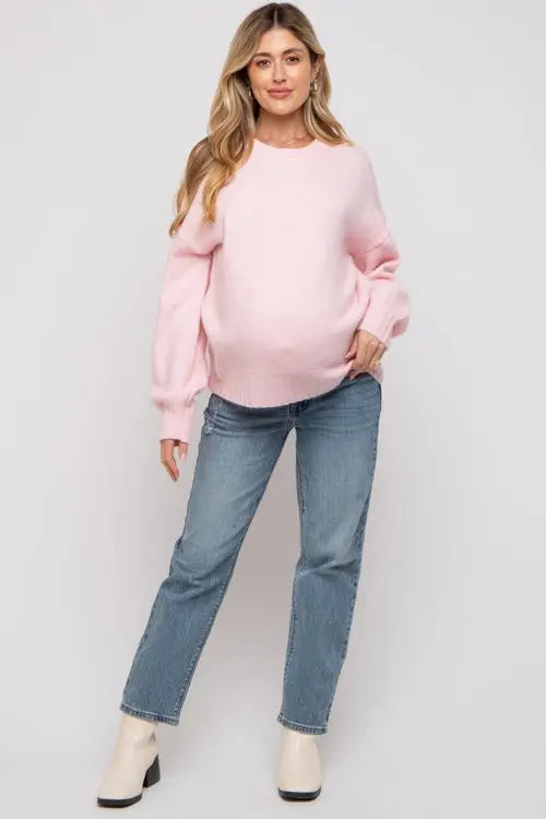 PINKBLUSH Ribbed Cuff Maternity Sweater