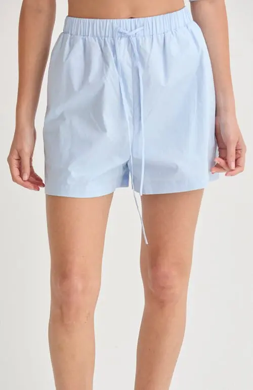 CRESCENT Oversized Poplin Shirt Two-piece Set - Light Blue