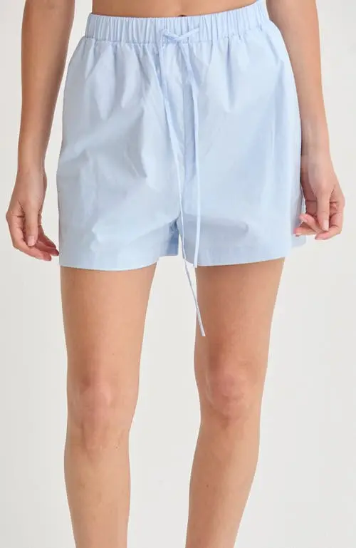 CRESCENT Oversized Poplin Shirt Two-piece Set - Light Blue